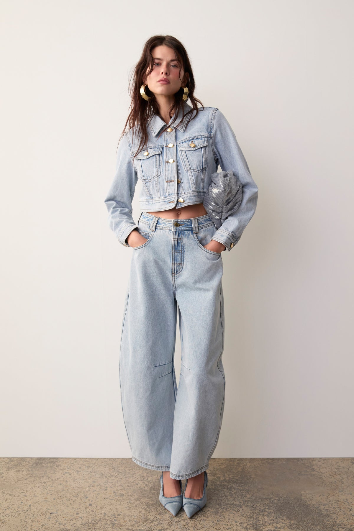 Kai Denim Cropped Jacket | Light Wash Blue | Aje – Aje AU