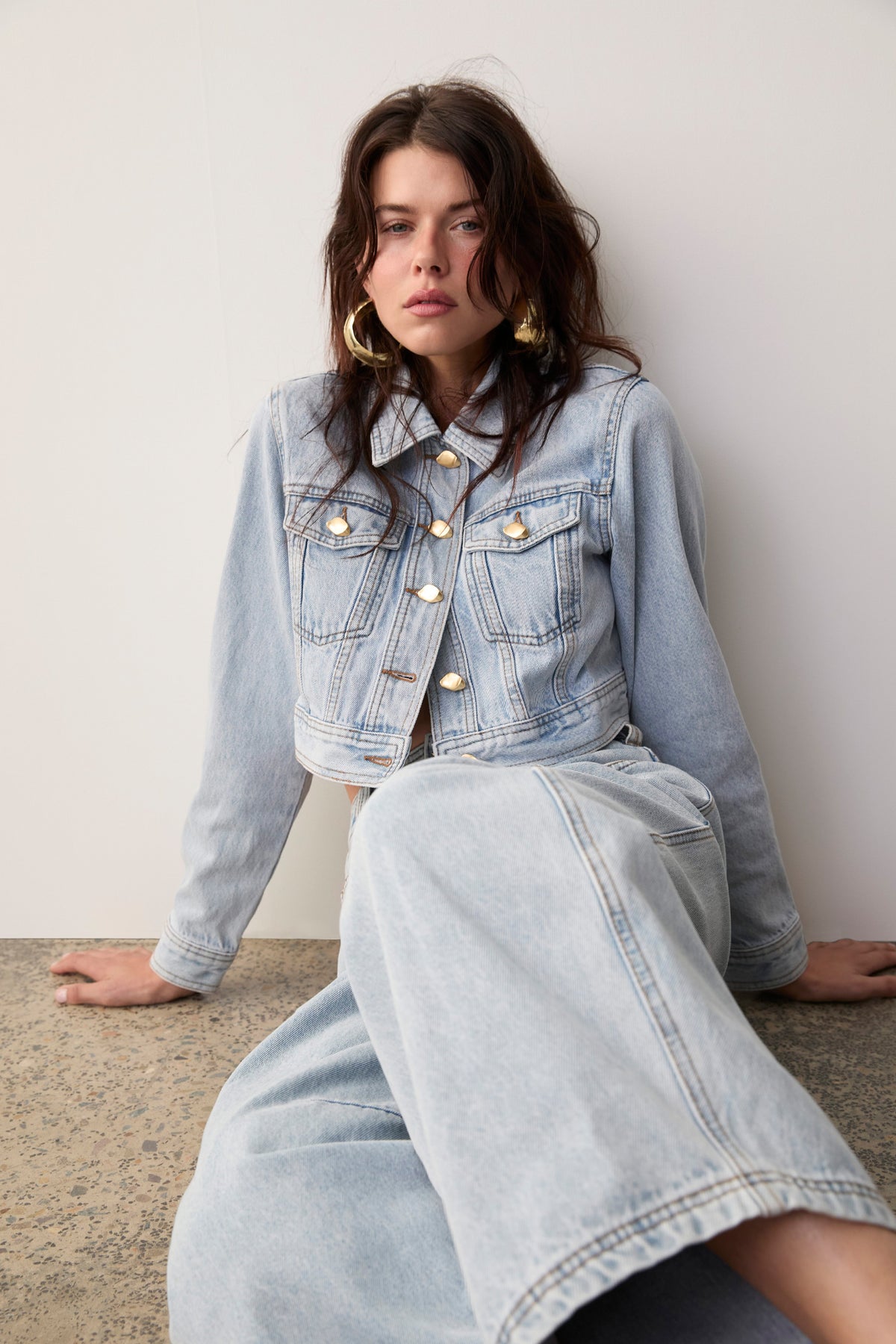 Kai Denim Cropped Jacket | Light Wash Blue | Aje – Aje AU