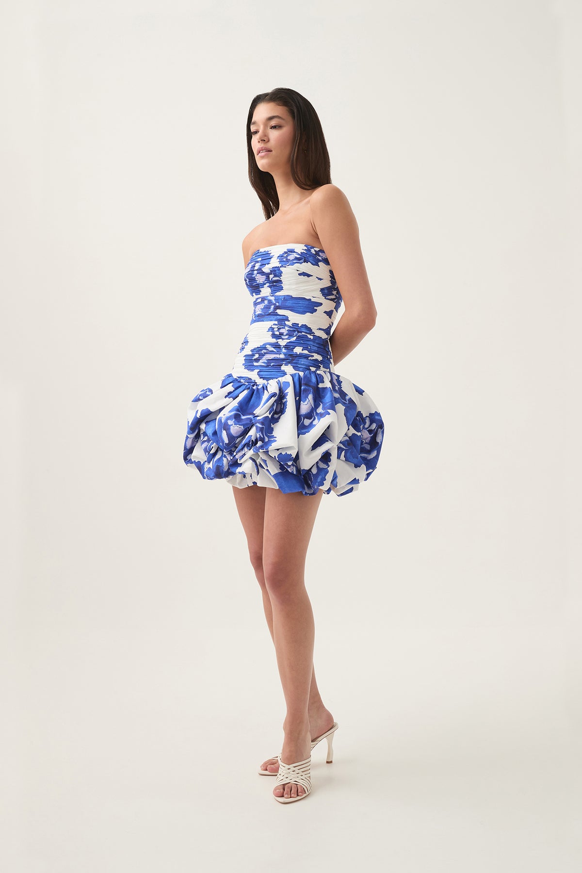 Violette Bubble Hem Mini Dress | Boldly Blooming Cobalt | Aje – Aje AU