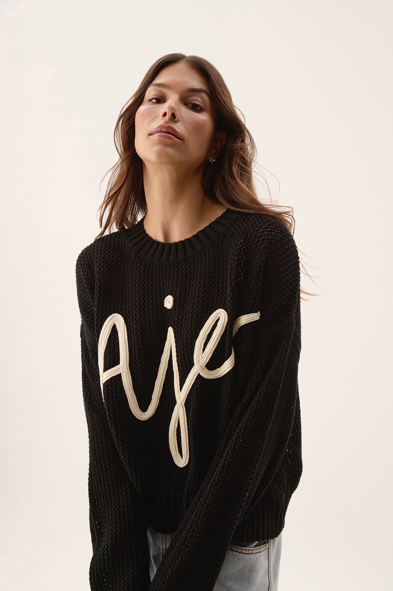 Mural Oversized Logo Jumper | Black & Ivory | Aje – Aje AU
