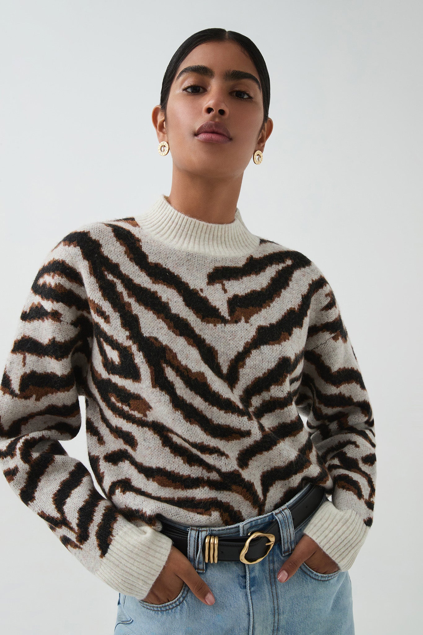 Lennox Jacquard Sweater | Multi Zebra | Aje Studio – Aje AU