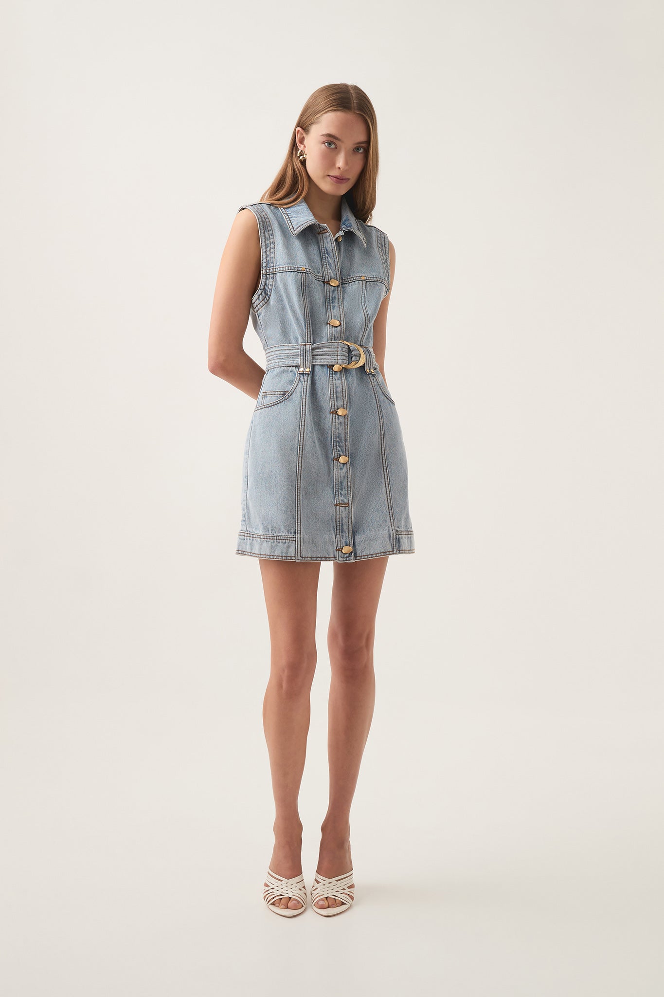 Ray Denim Mini Dress | Sea Spray Wash | Aje – Aje AU