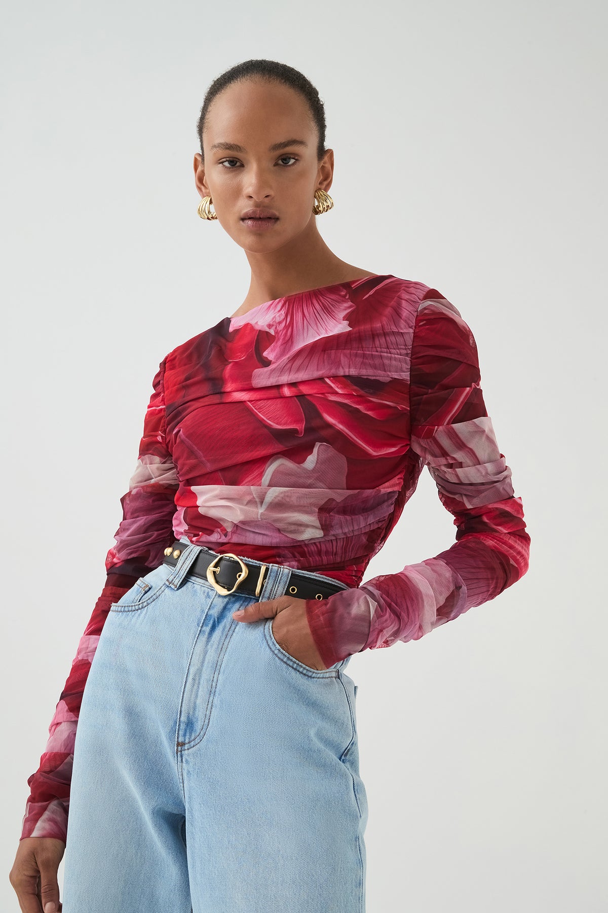 Flora Mesh Top | Prismatic Floral Red | Aje – Aje AU