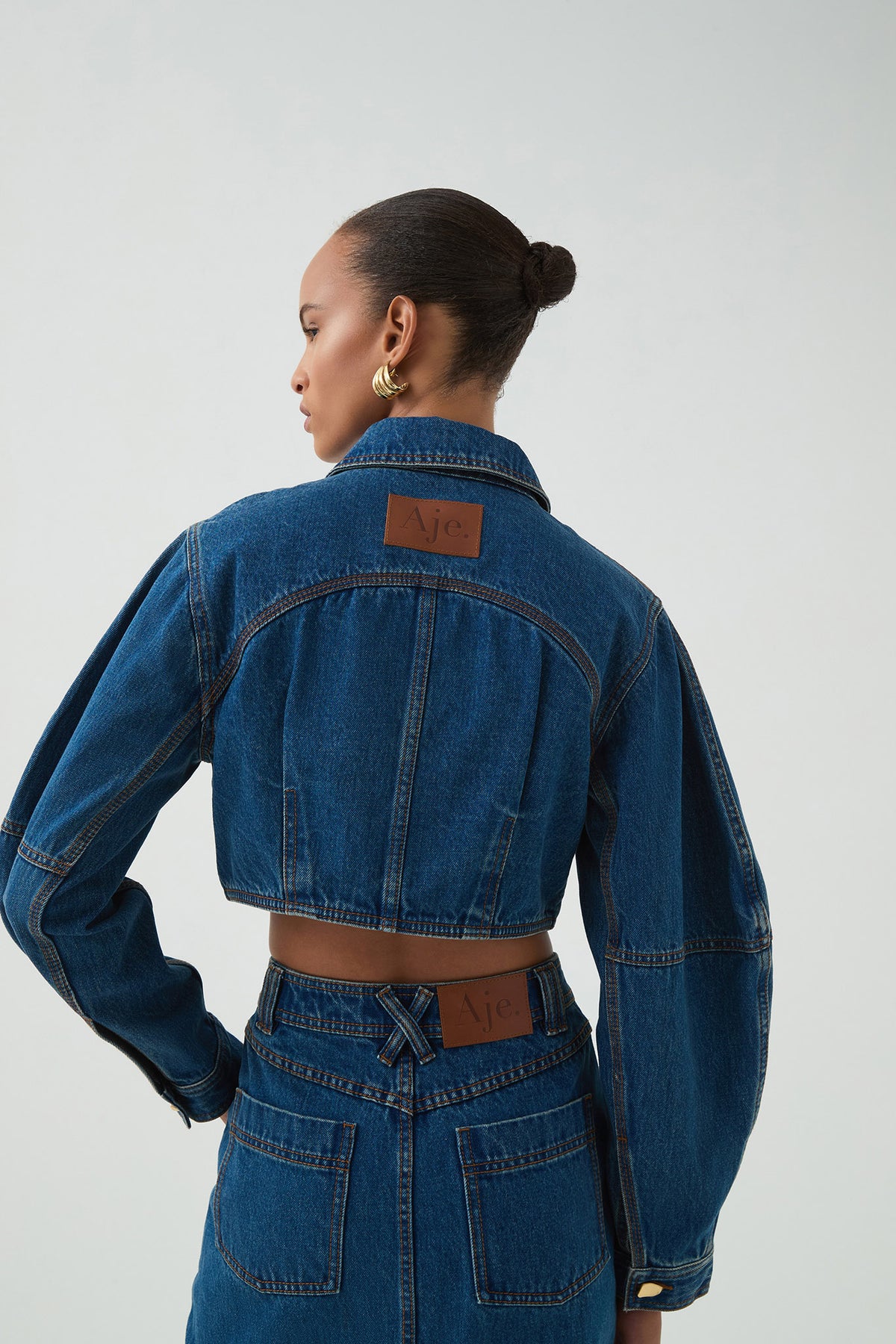 Phoenix Cropped Denim Jacket | Classic Wash | Aje – Aje AU