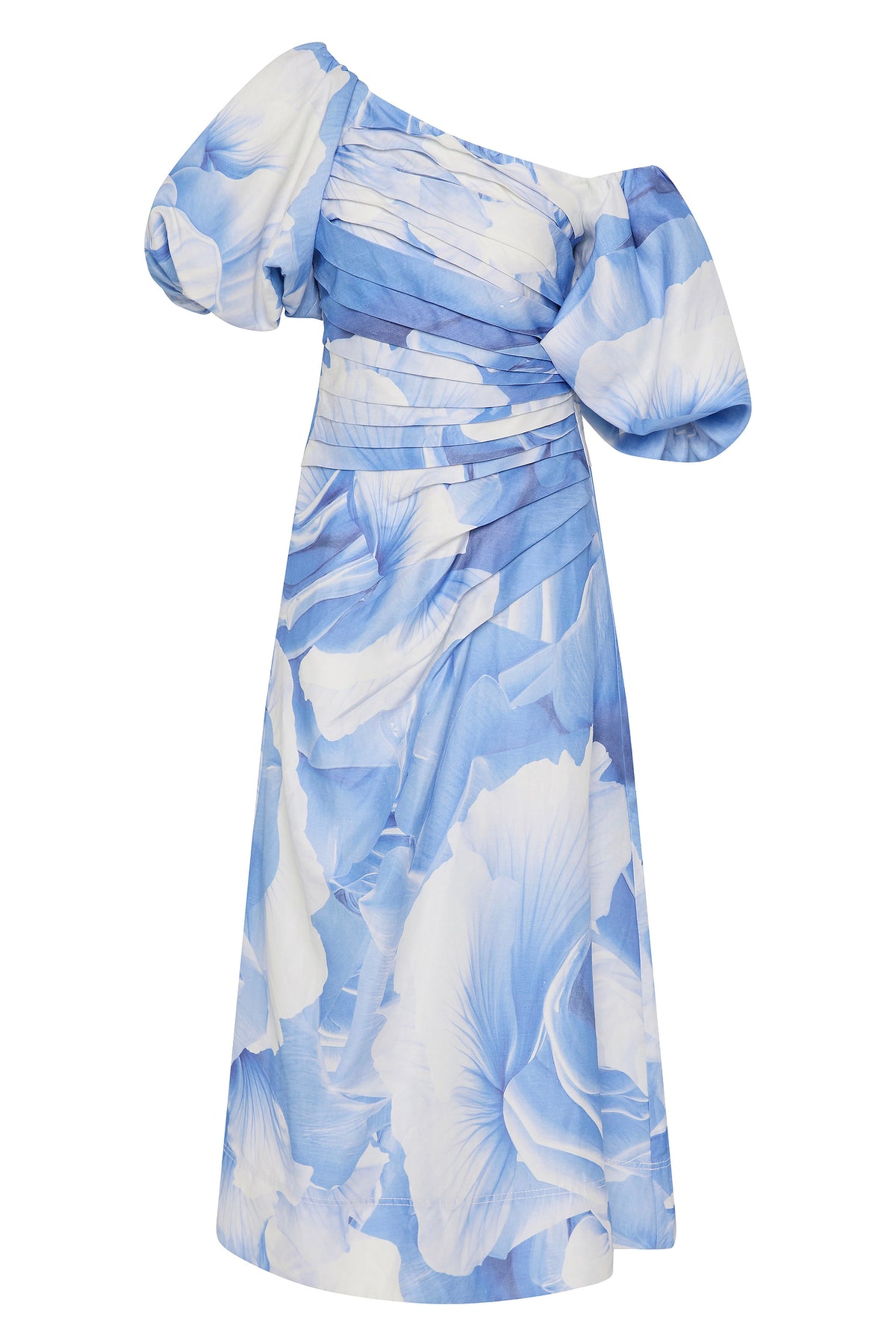 Cadence Ruched Midi Dress | Prismatic Floral Blue | Aje – Aje AU