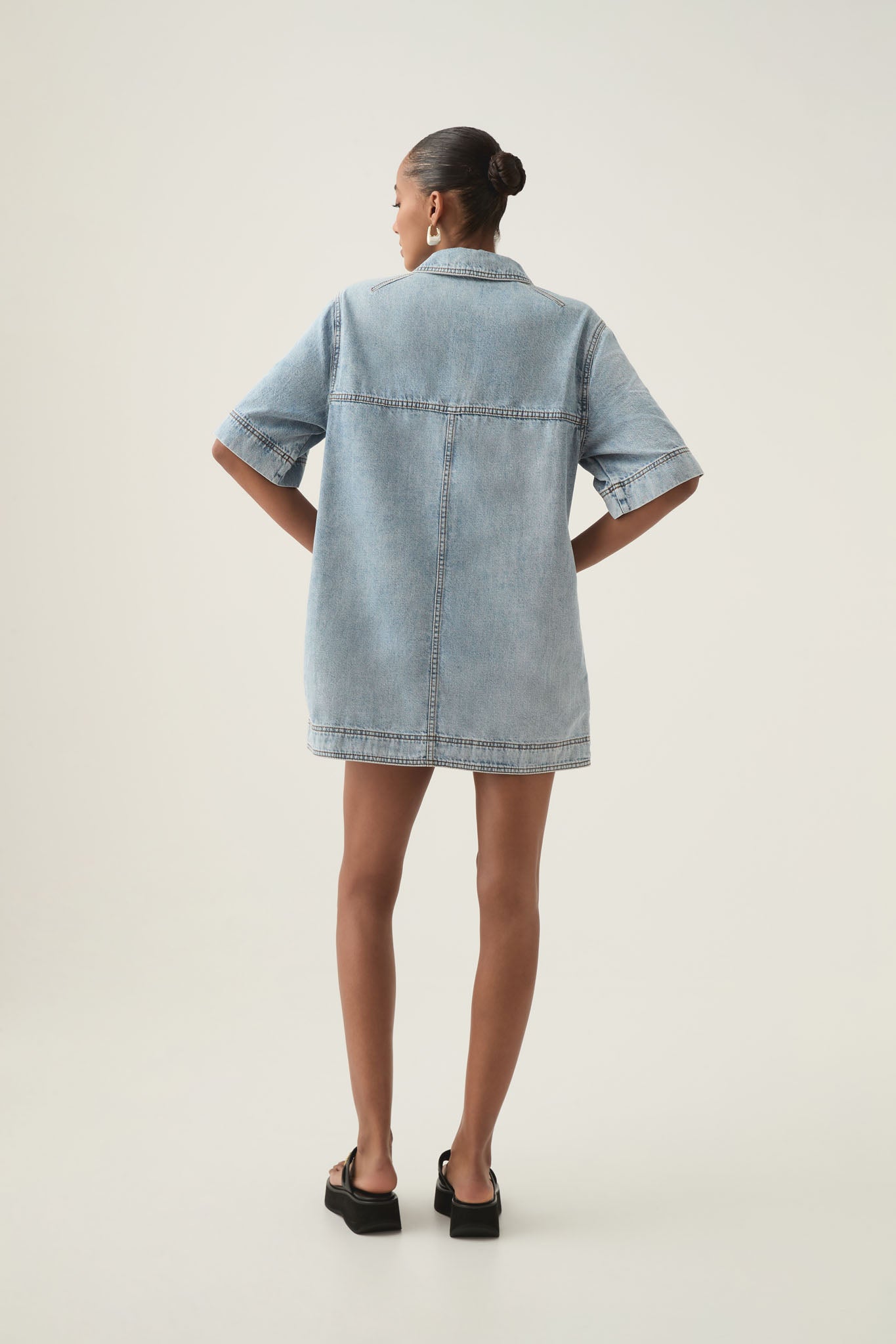 Aura Denim Mini Tunic Dress | Sea Spray Wash | Aje – Aje AU