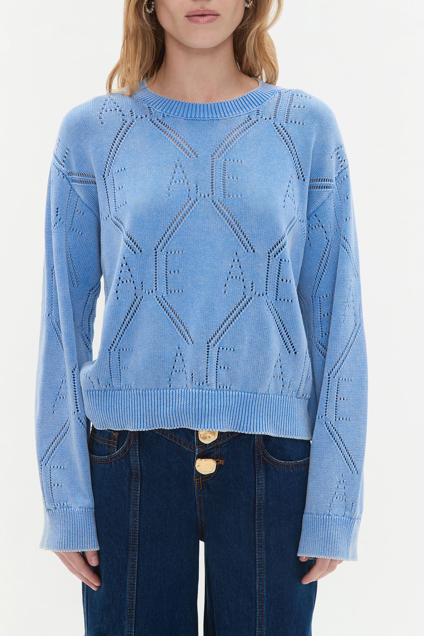 Diamond Logo Knit Jumper | Blue Wash | Aje – Aje AU