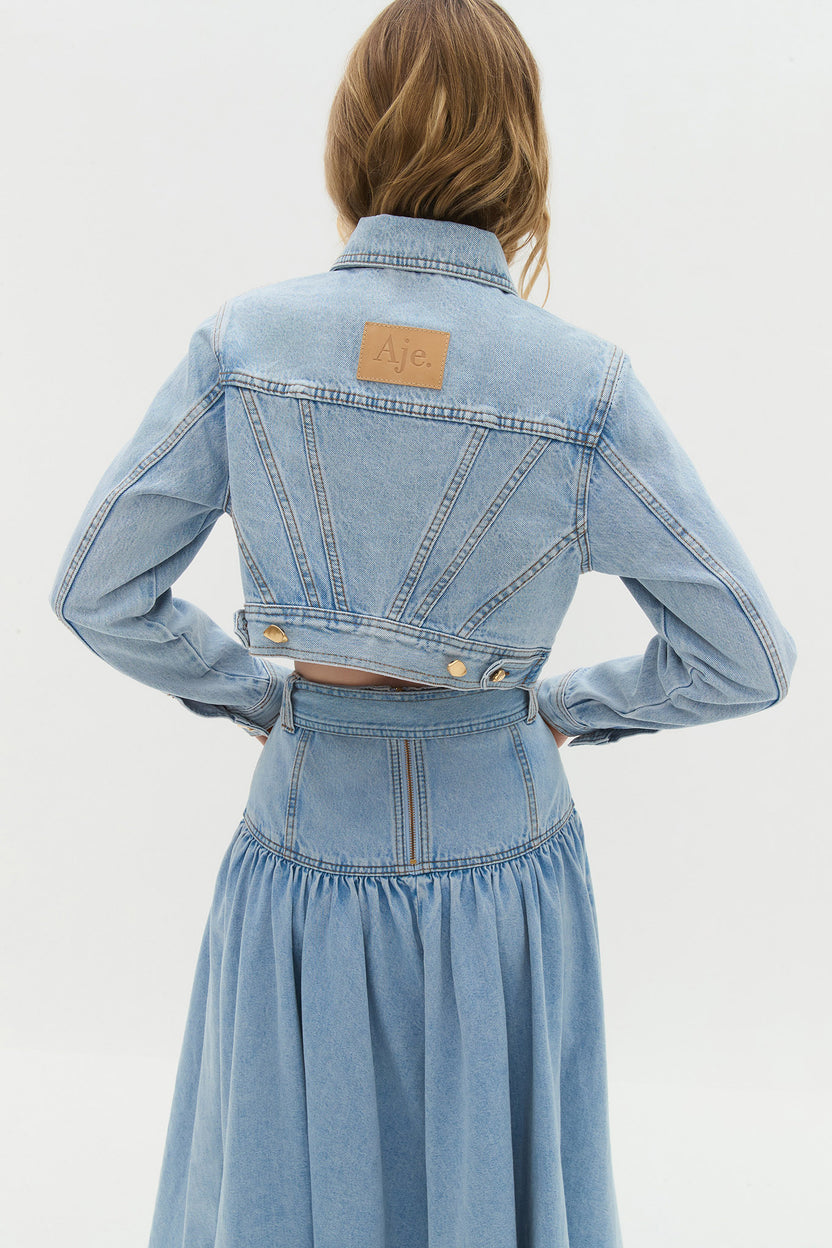 Kai Denim Cropped Jacket | Light Wash Blue | Aje – Aje AU