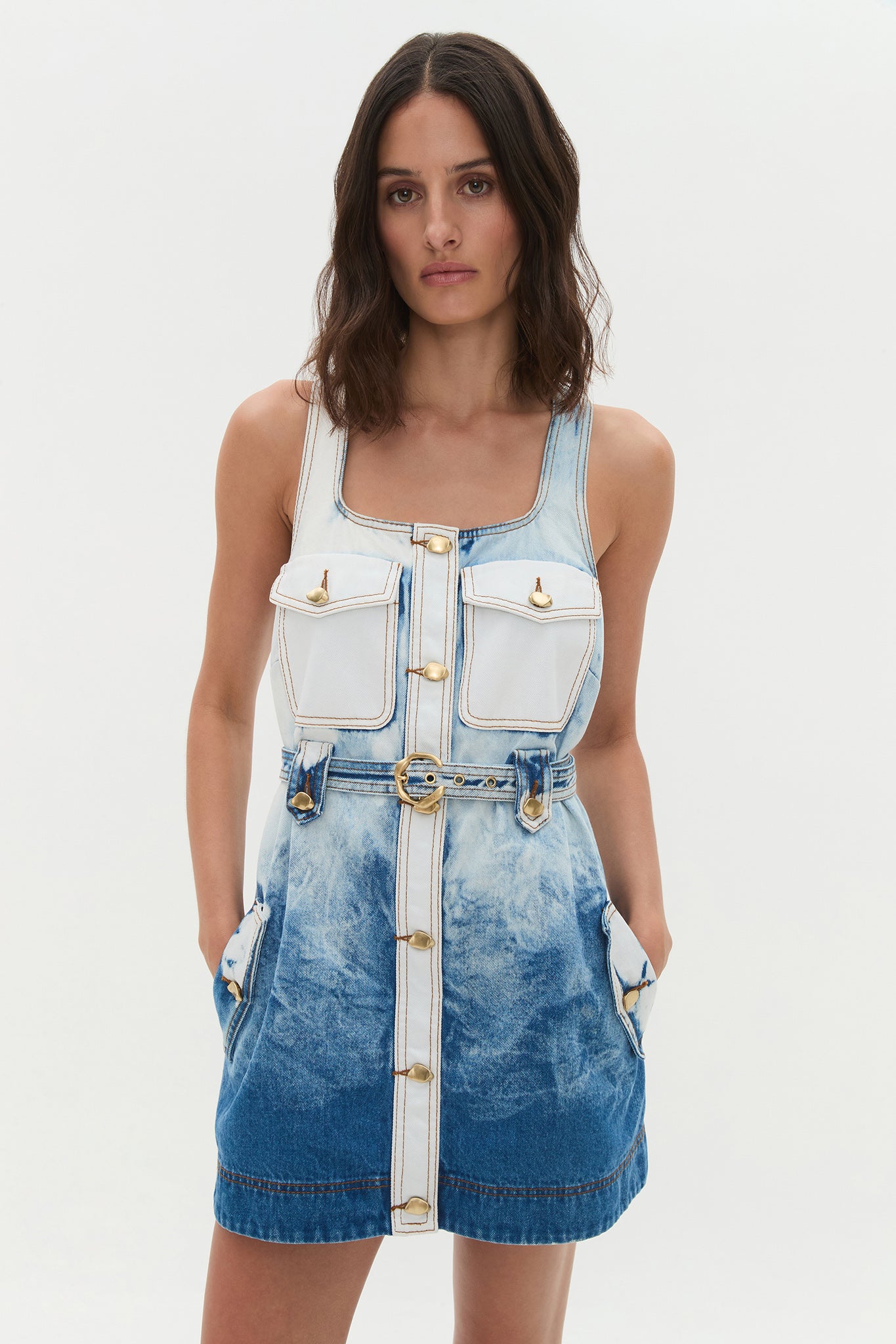 Tides Denim Mini Dress | Bleach Wash | Aje – Aje AU