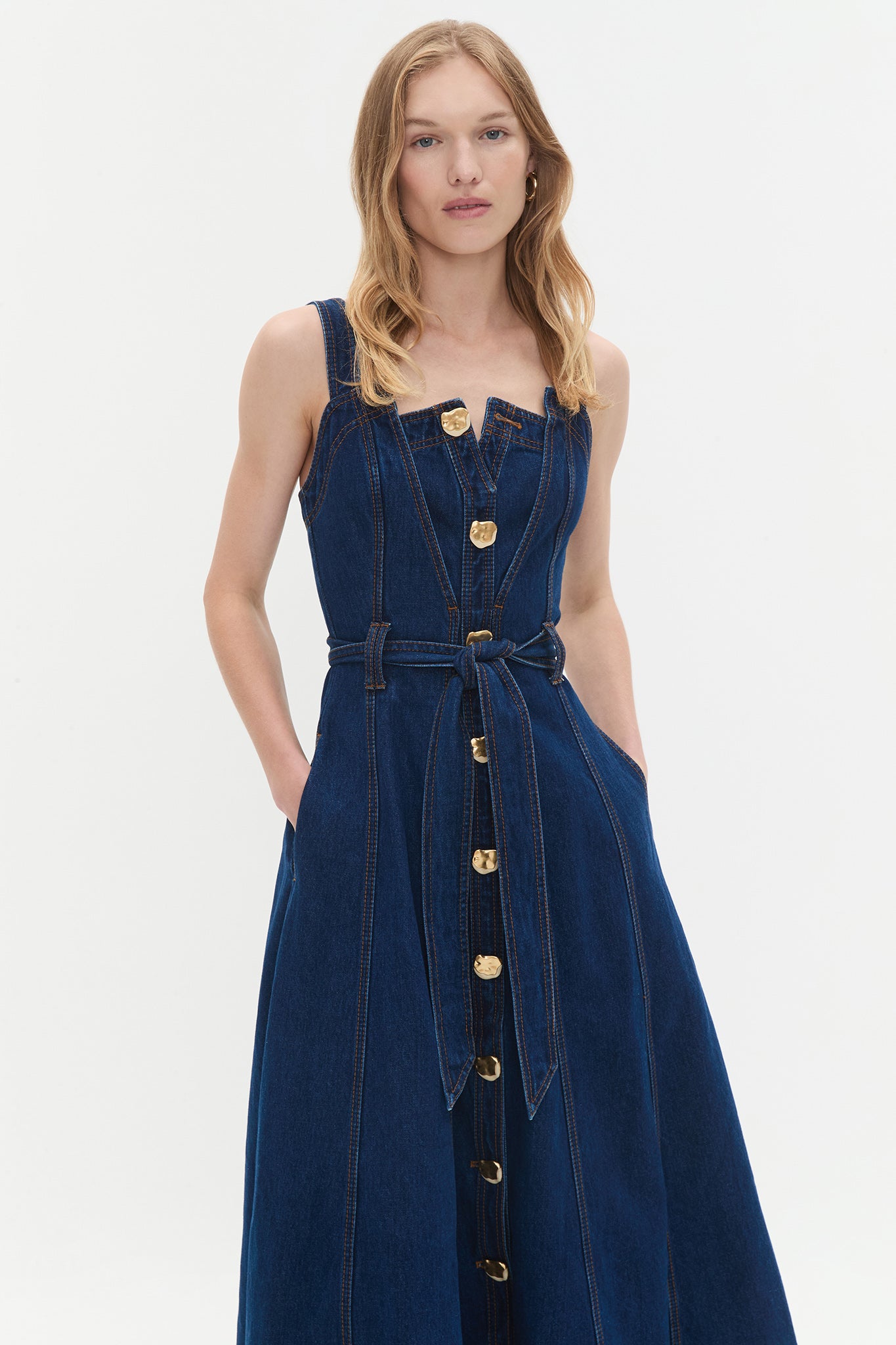 Gianna Denim Midi Dress | Dark Classic Wash | Aje – Aje AU