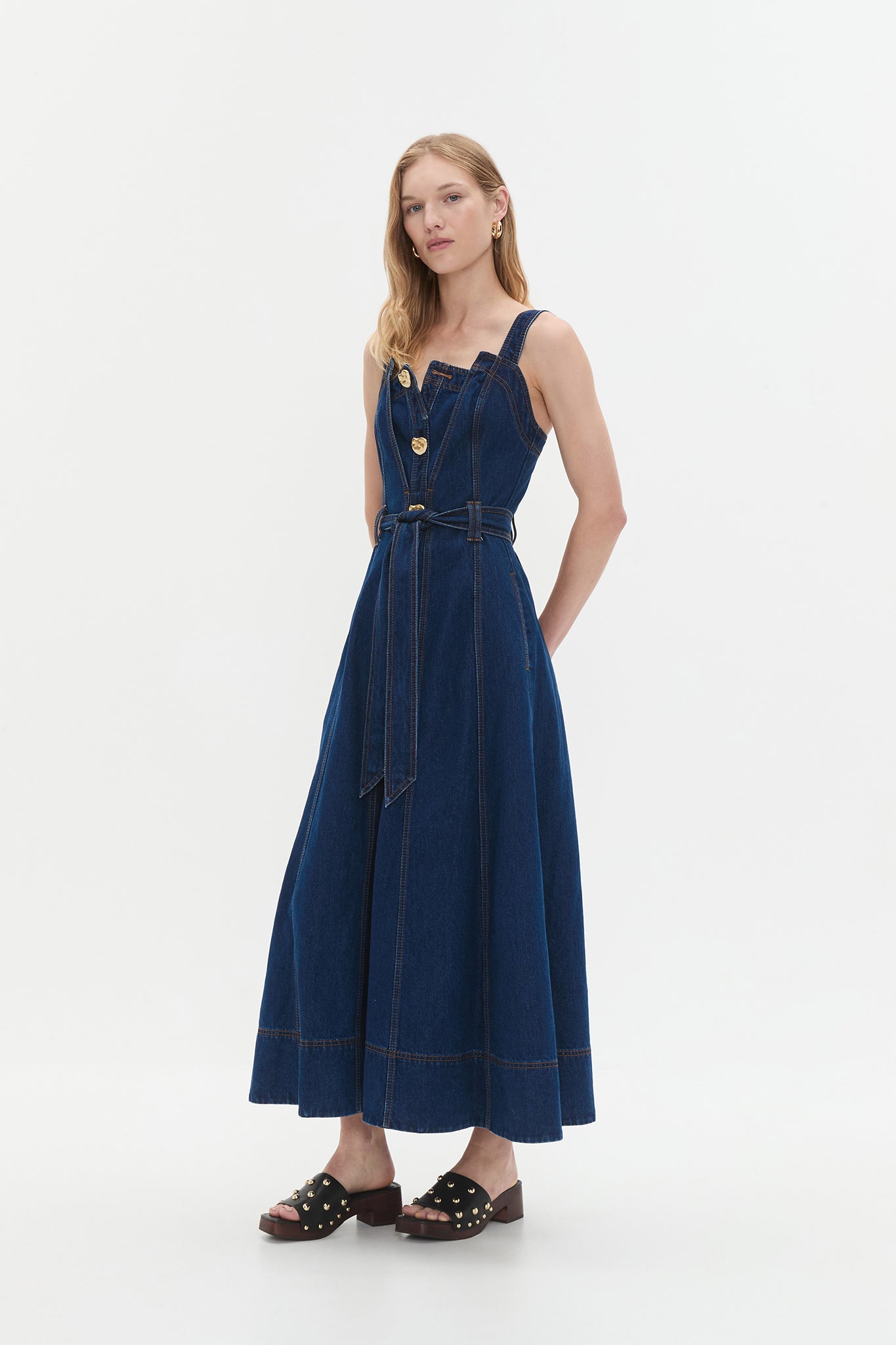 Gianna Denim Midi Dress | Dark Classic Wash | Aje – Aje AU