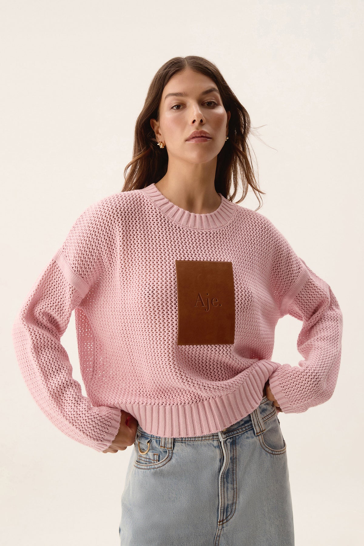 Prima Logo Knit Jumper | Cherry Blossom | Aje – Aje AU