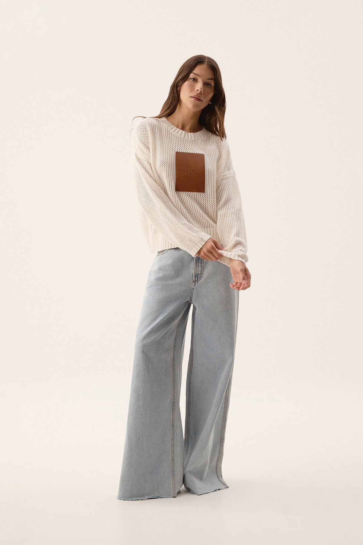 Prima Logo Knit Jumper | Ivory | Aje – Aje AU