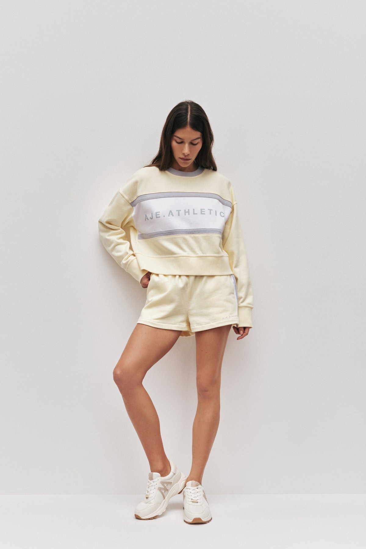 Cropped Logo Crew Jumper 401 | Lemon | Aje Athletica – Aje AU