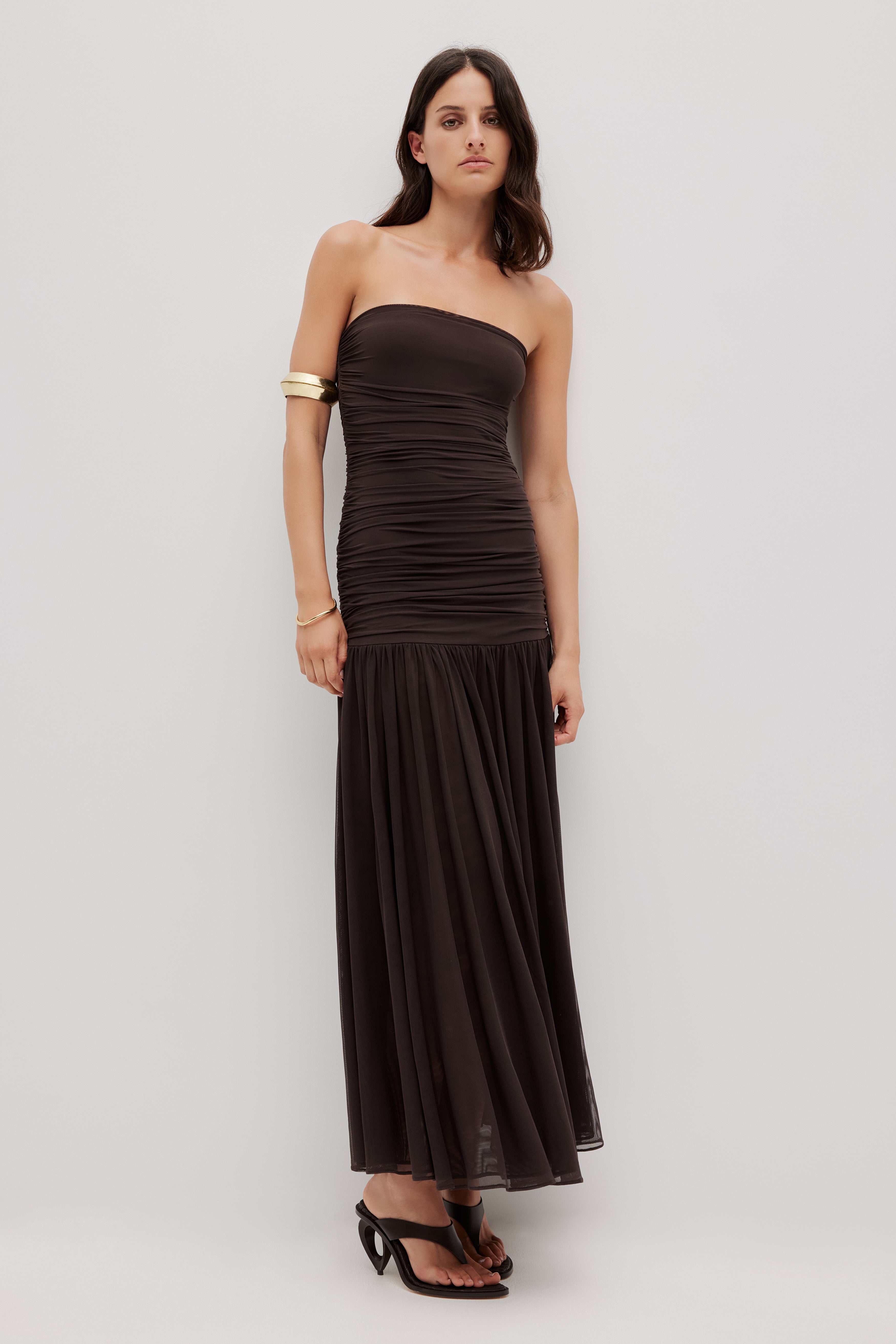 Novae Strapless Maxi Dress | Deep Chocolate | Aje Studio – Aje AU