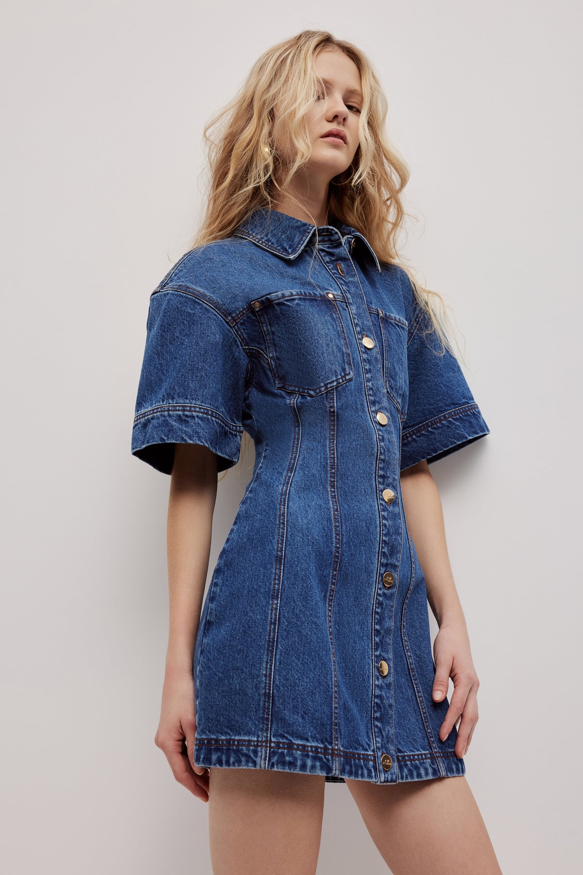 Zella Panelled Shirt Dress | Retro Wash | Aje Studio – Aje AU