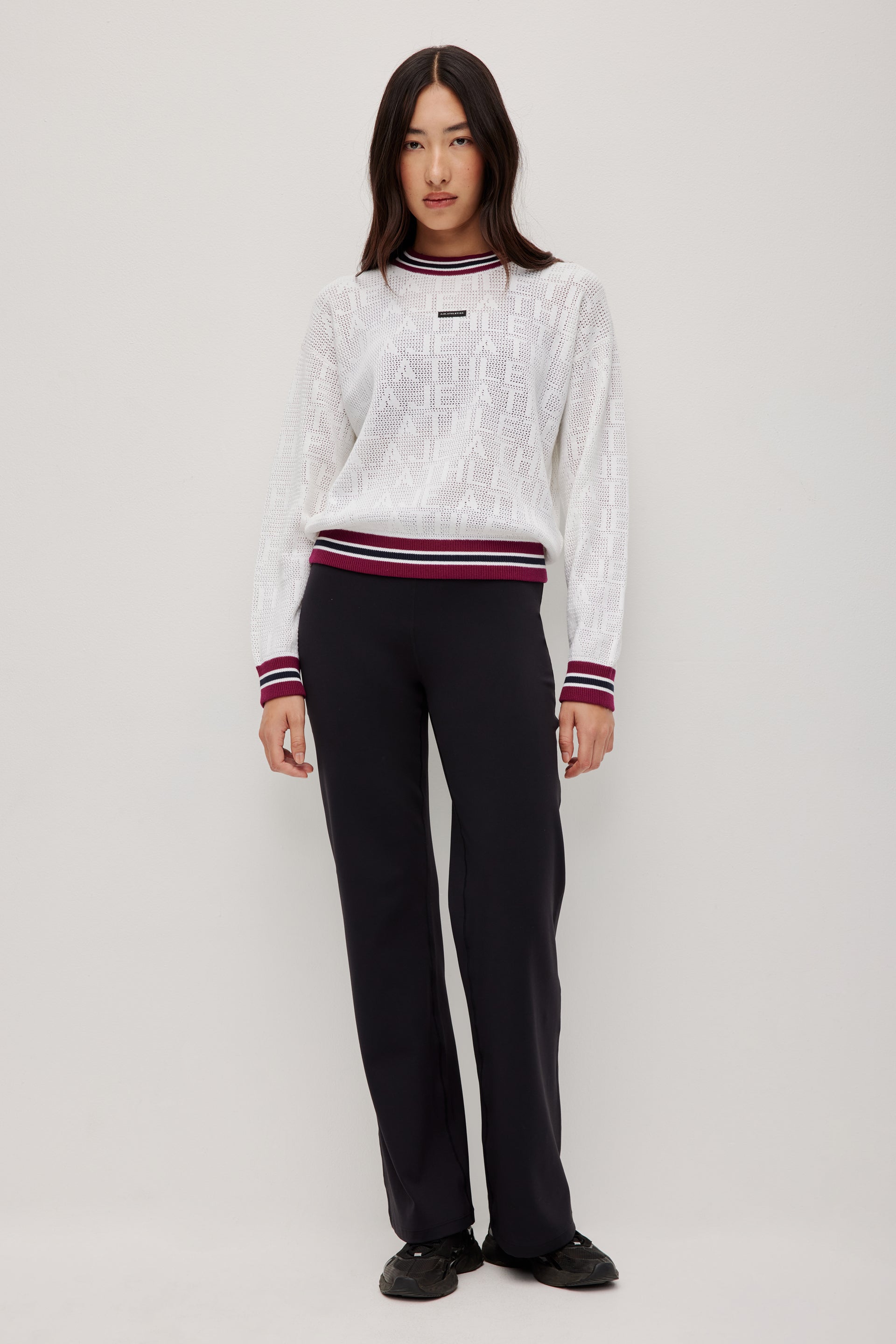 Contrast Logo Knit Crew 417 | Ivory | Aje Athletica – Aje AU