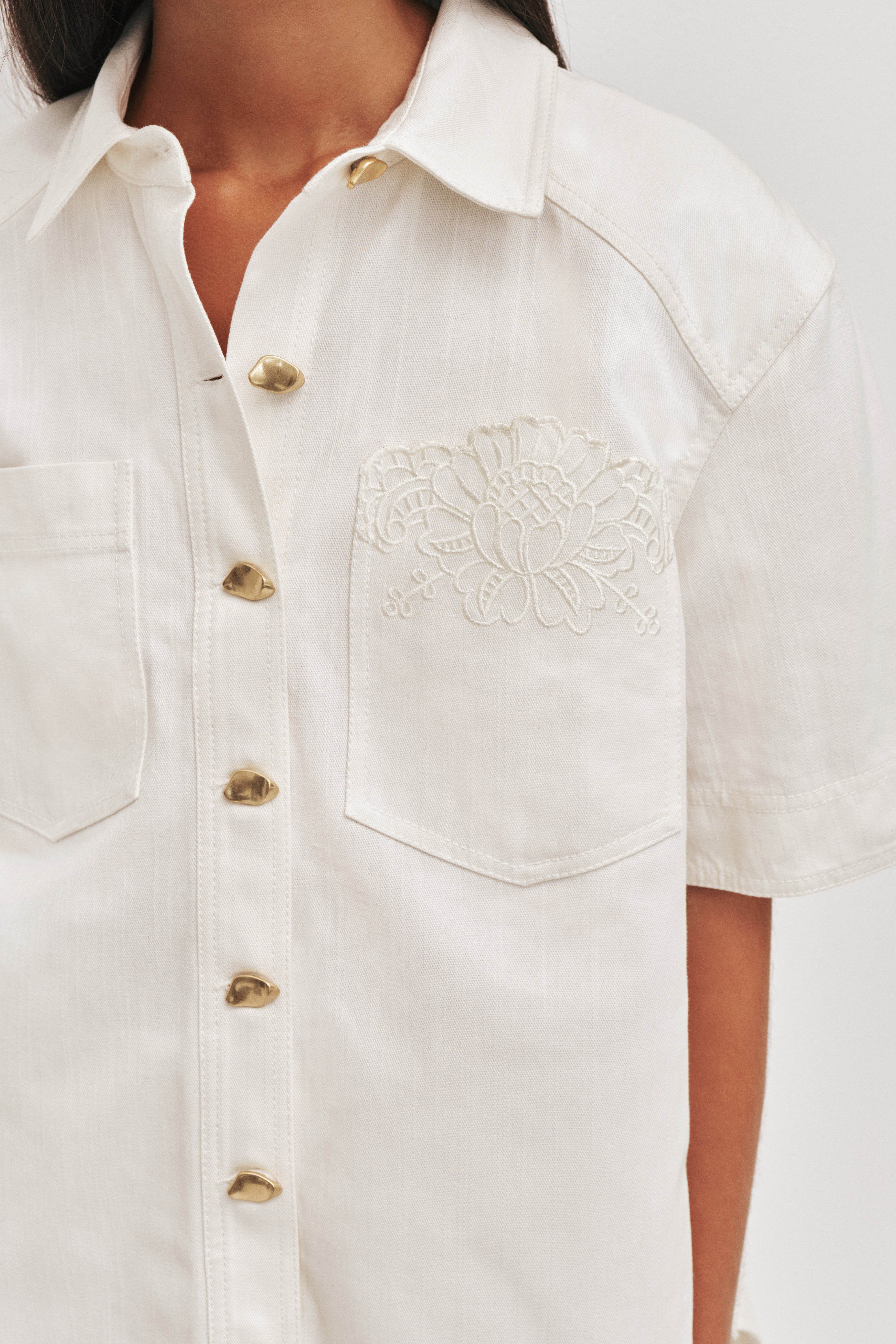 Halo Embroidered Shirt | Ivory | Aje – Aje AU