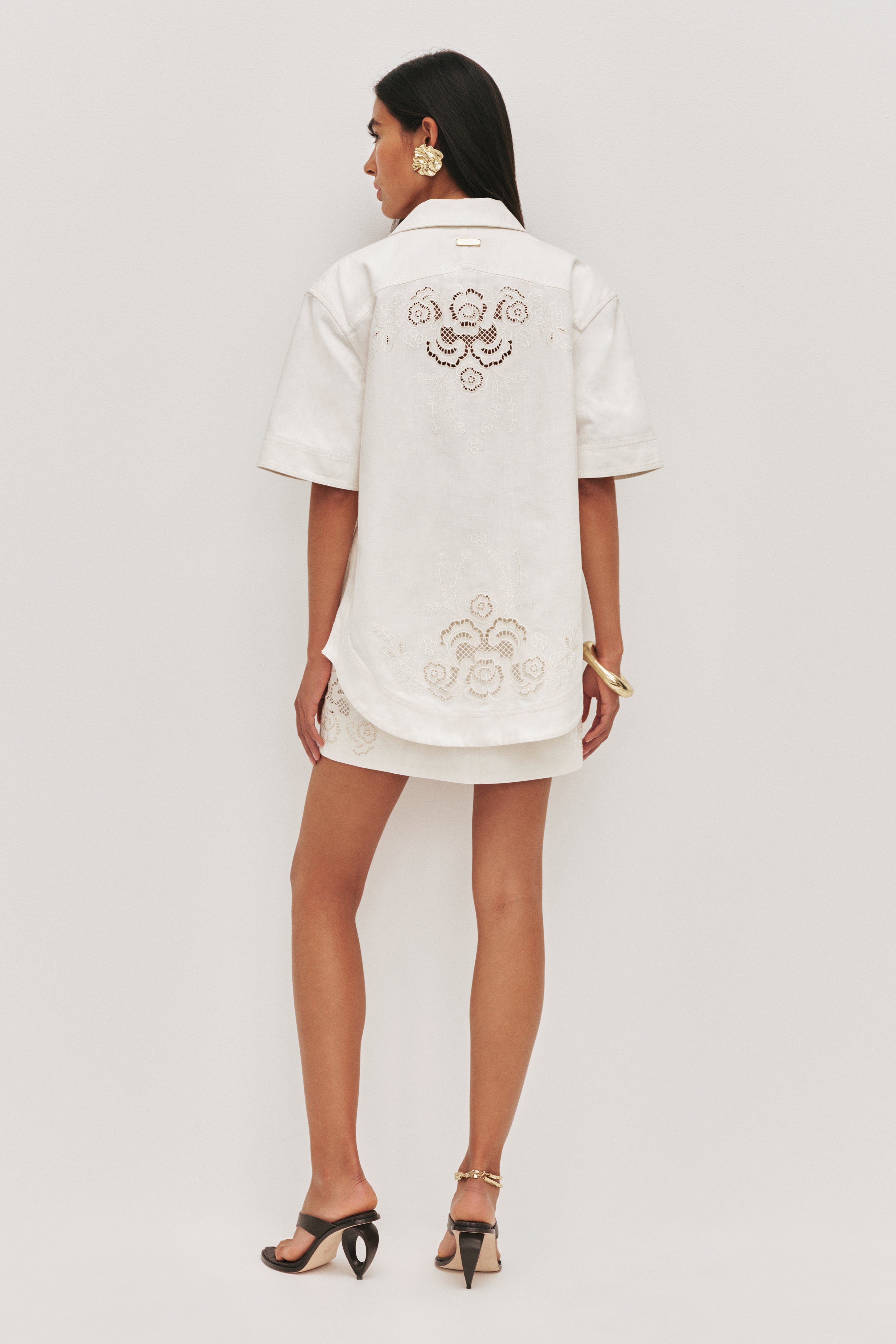 Halo Embroidered Shirt | Ivory | Aje – Aje AU