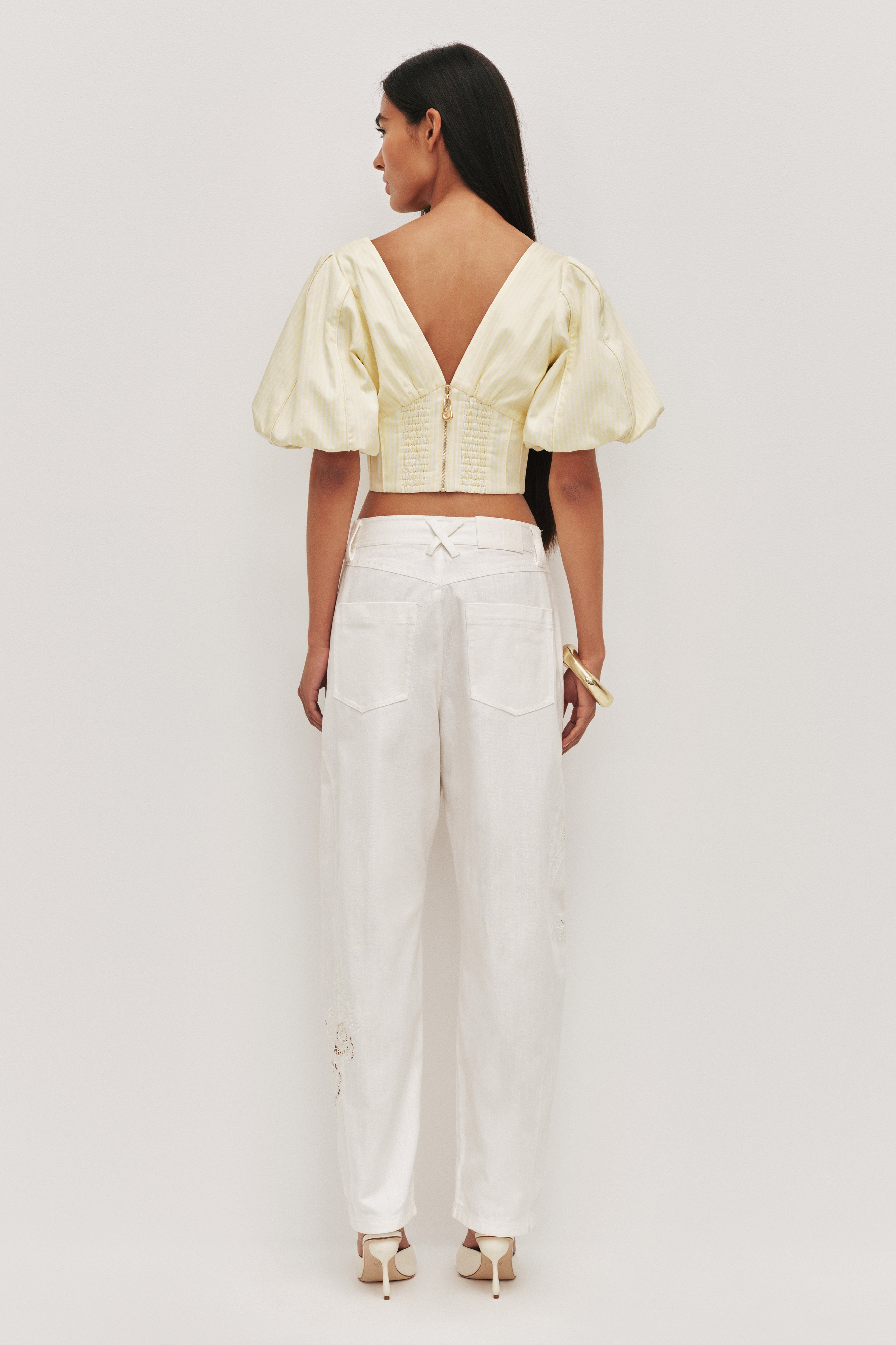 Halo Embroidered Pant | Ivory | Aje – Aje AU