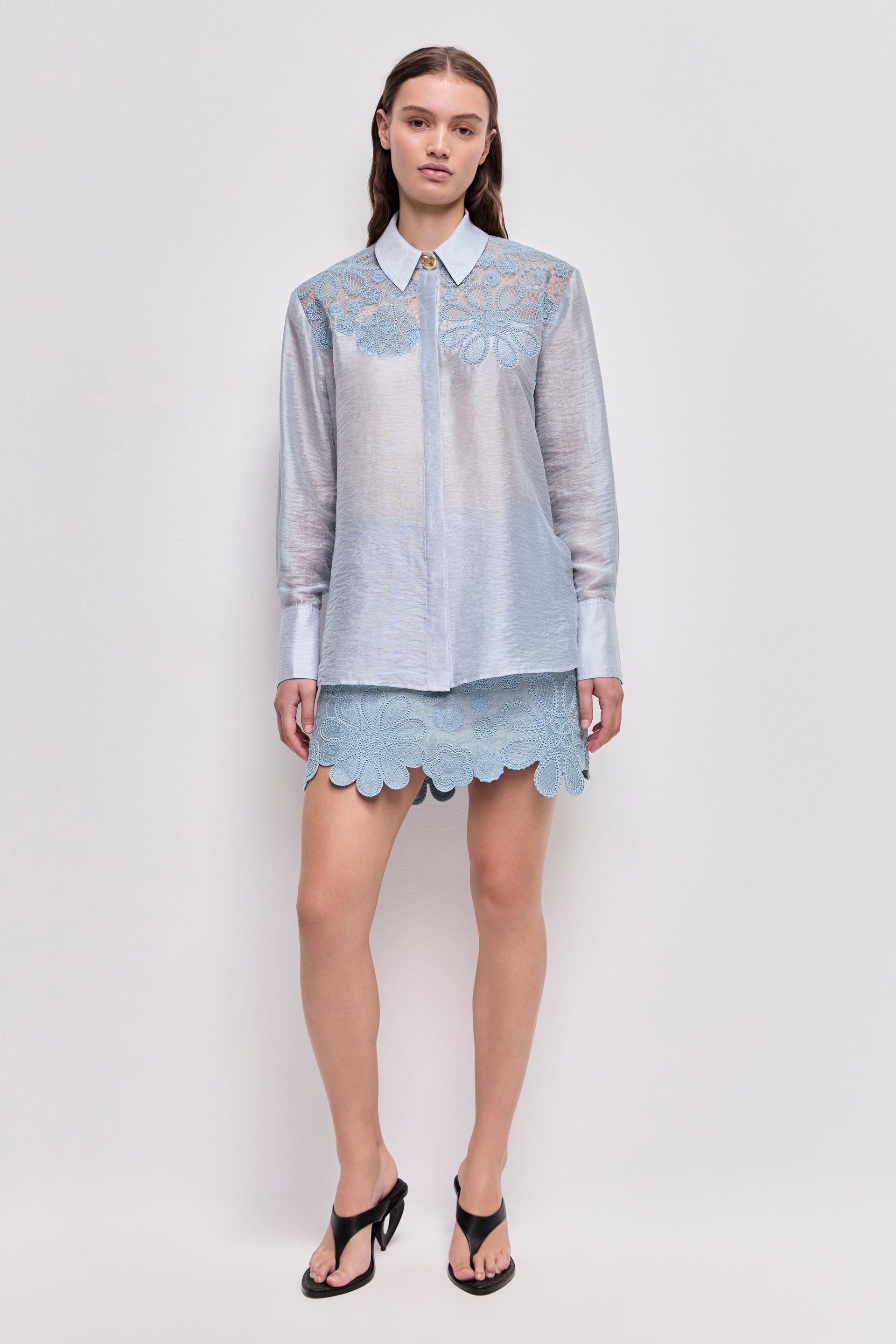 Gia Embroidered Shirt | Duck Egg | Aje – Aje AU