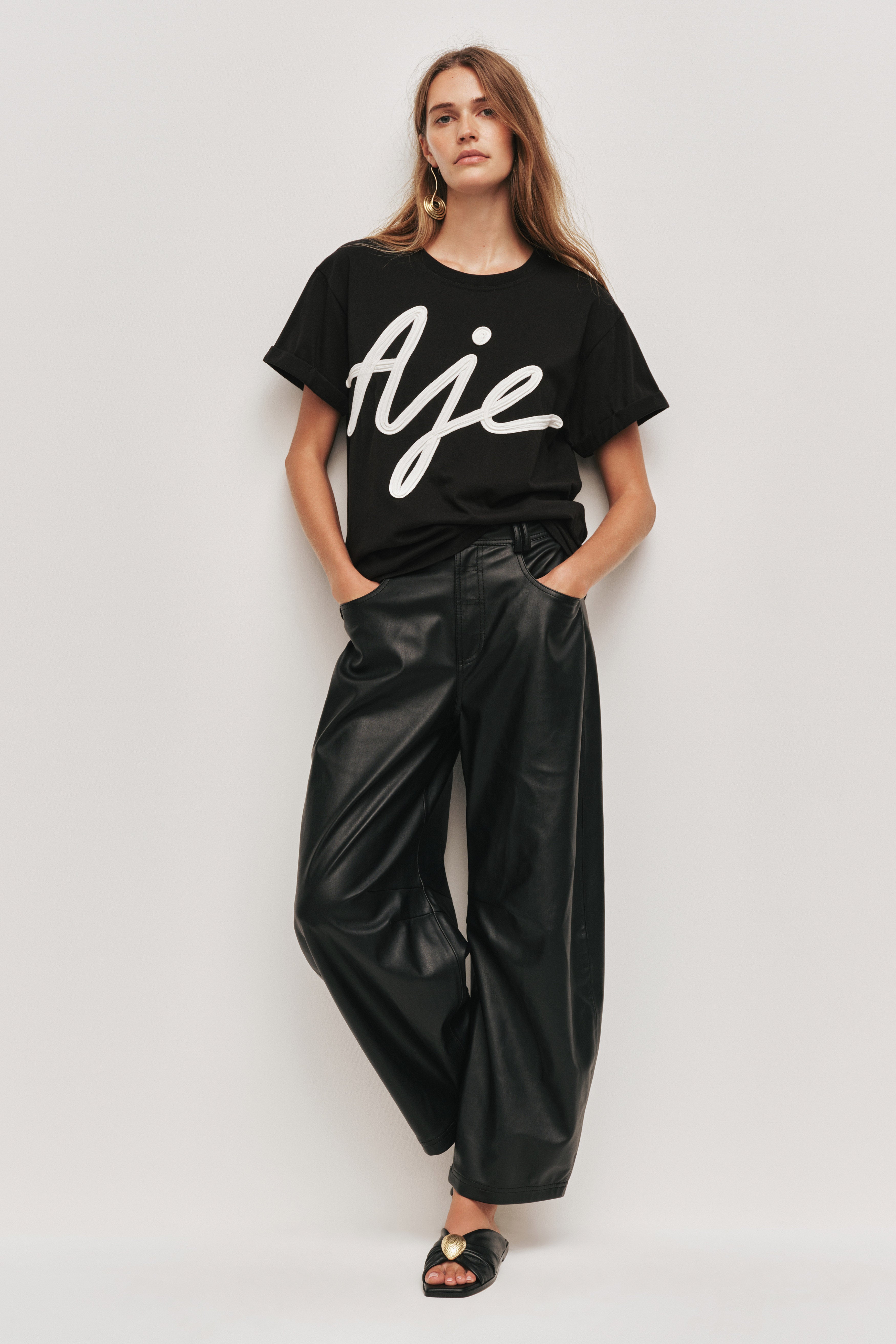 Laine Logo Tee | Black/Ivory | Aje – Aje AU