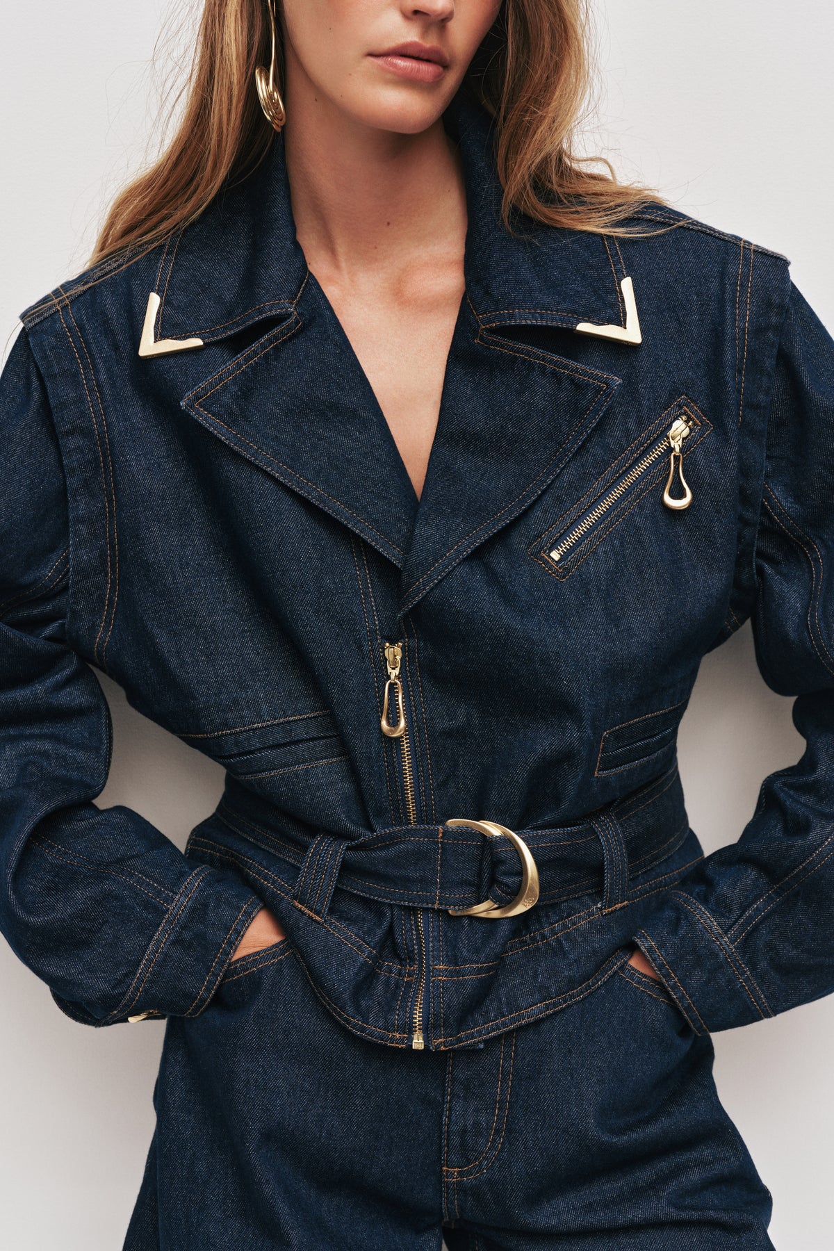Amara Hardware Denim Jacket | Indigo Wash | Aje – Aje AU