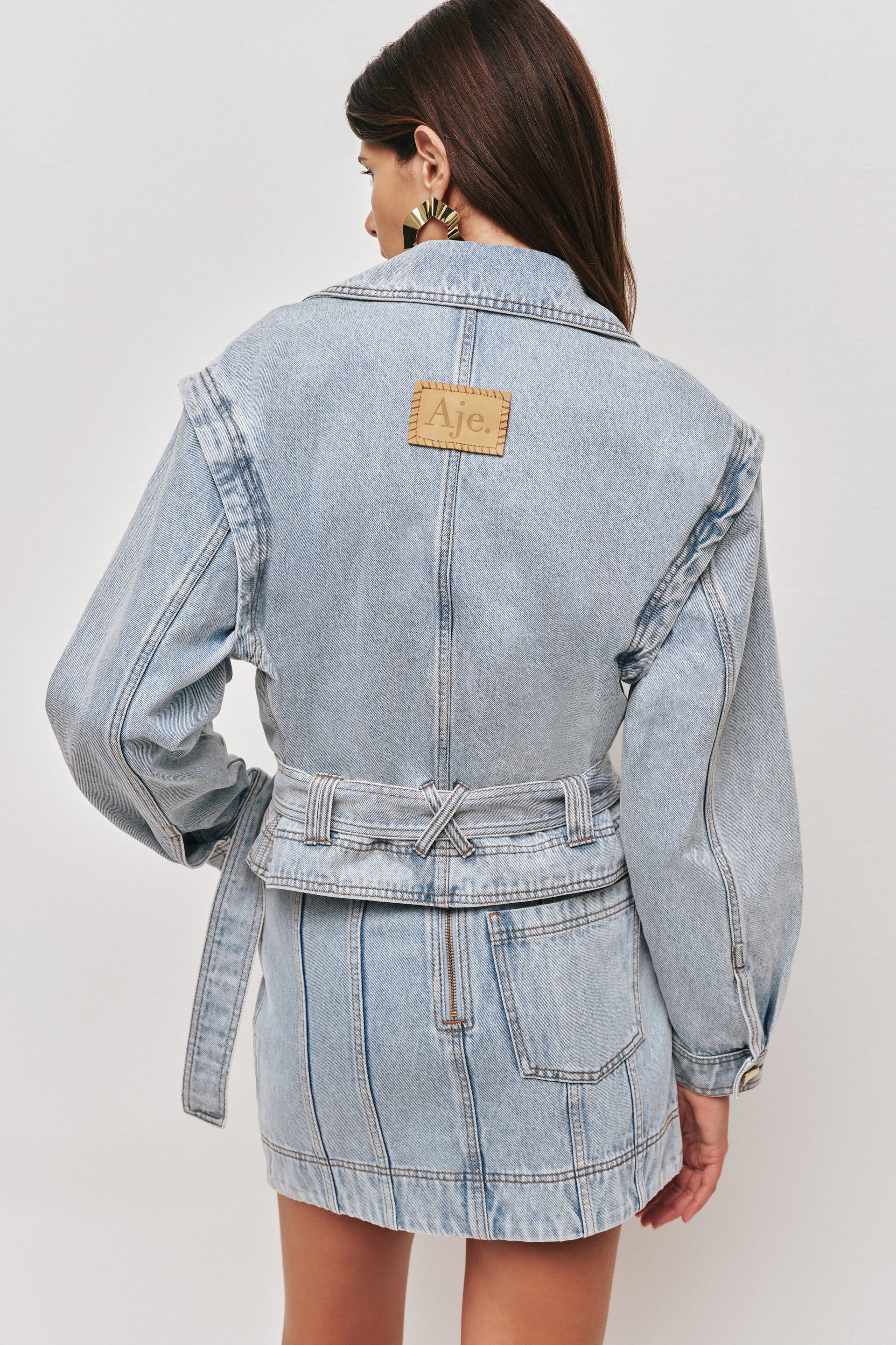 Amara Hardware Denim Jacket | Light Wash Blue | Aje – Aje AU