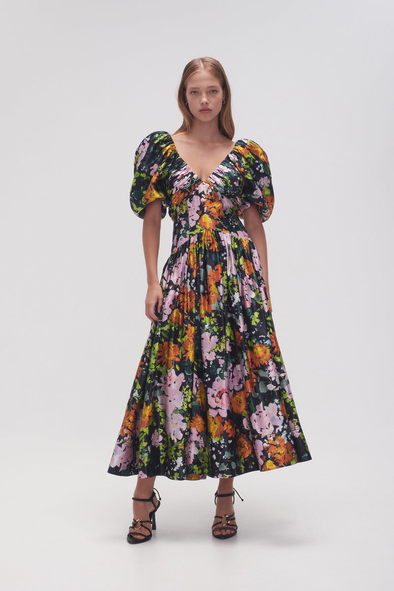 Gabrielle Plunge Midi Dress | Midnight Floral | Aje – Aje AU