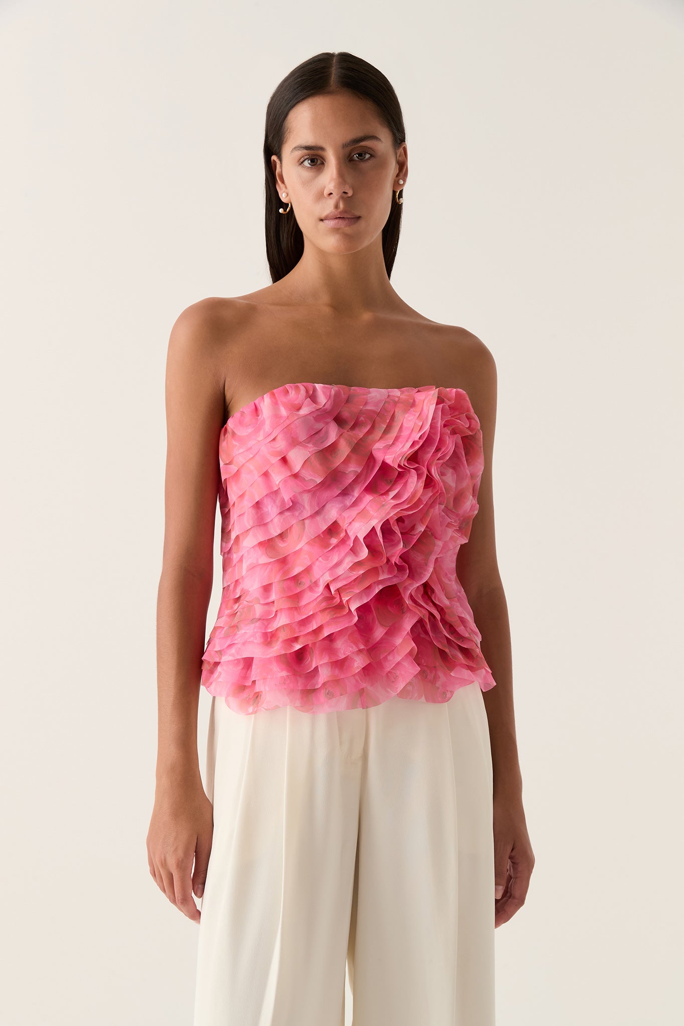 Charmed Rosette Ruffle Bustier | Misty Rose | Aje – Aje AU