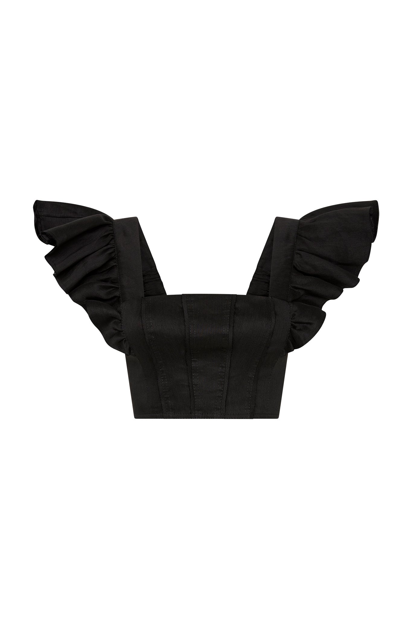 Vanades Frill Crop Top | Black | Aje – Aje AU