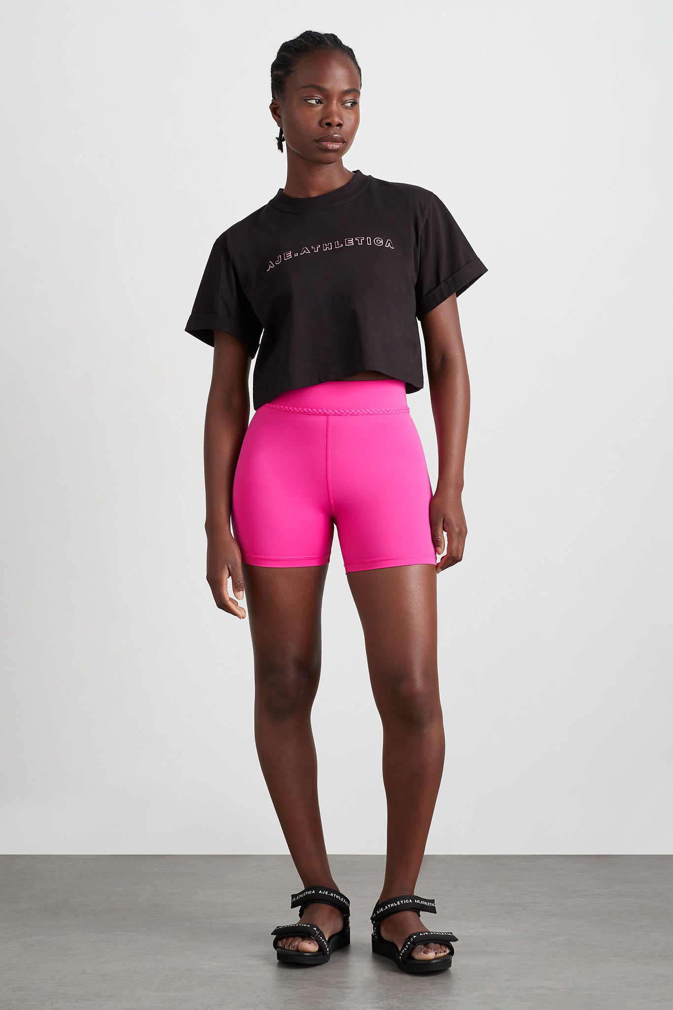 Braided Shorts 630 | Bright Fuchsia | AJE ATHLETICA – Aje AU