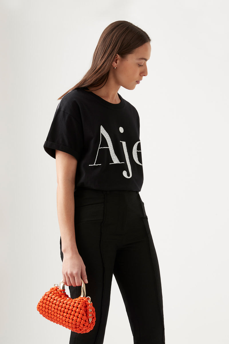 Classic Embellished Logo Tee | Black & White | Aje – Aje AU