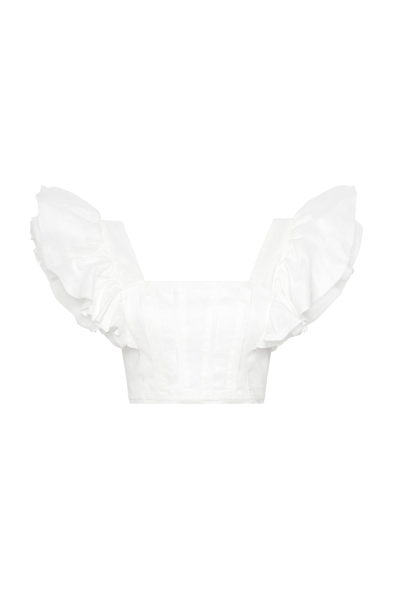 Vanades Frill Crop Top | Ivory | Aje – Aje AU