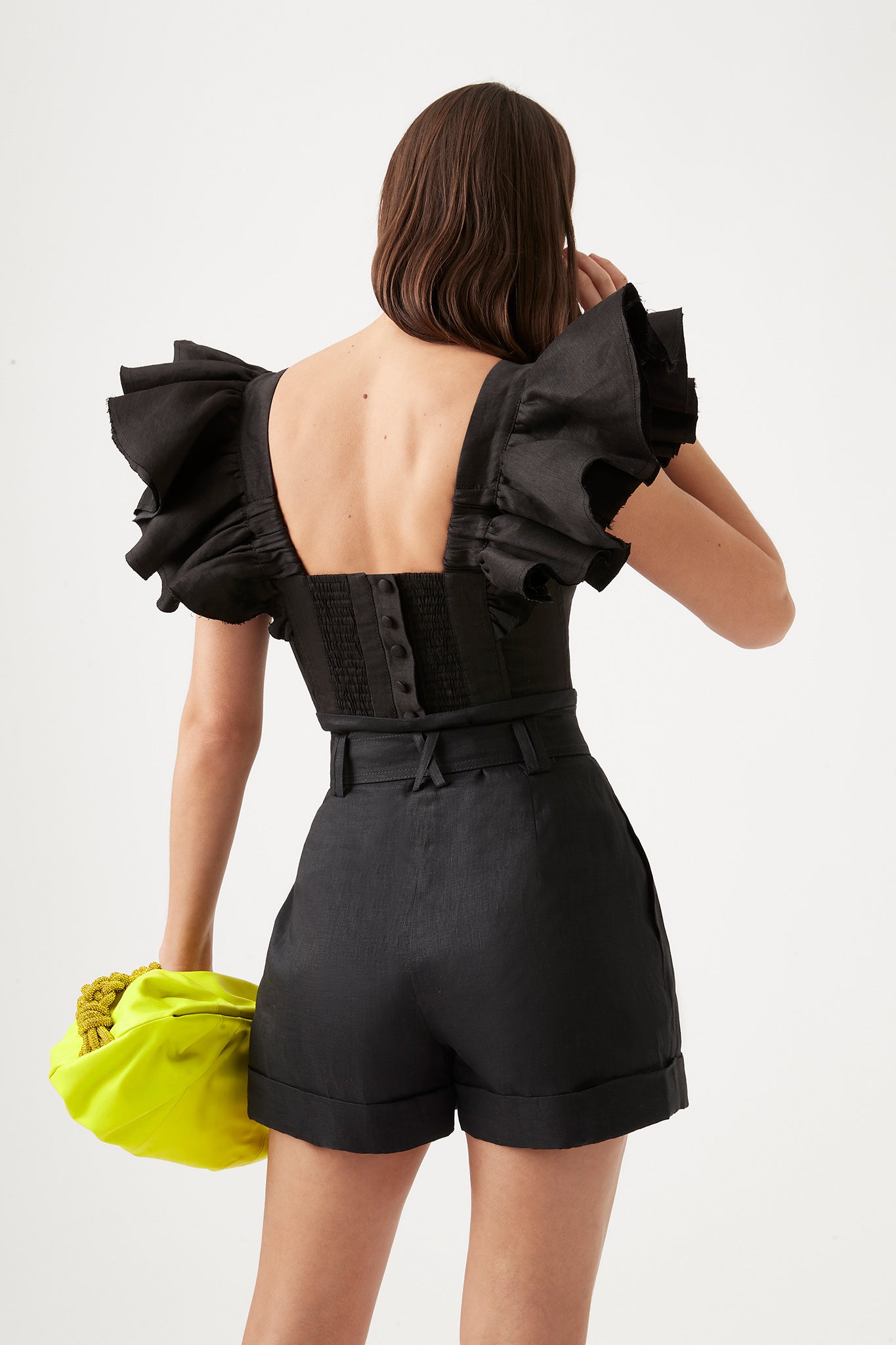 Vanades Frill Crop Top | Black | Aje – Aje AU